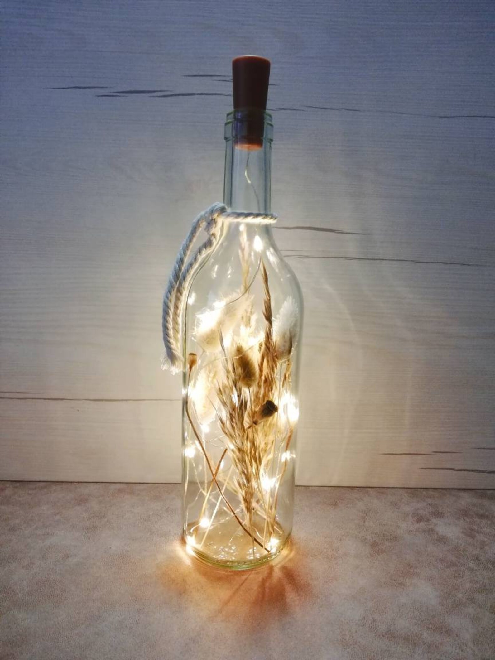 𝔽𝕝𝕠𝕨𝕖𝕣 𝔹𝕠𝕥𝕥𝕝𝕖 "boho" •optional With USB Bottle Light|dried Flowers in ...