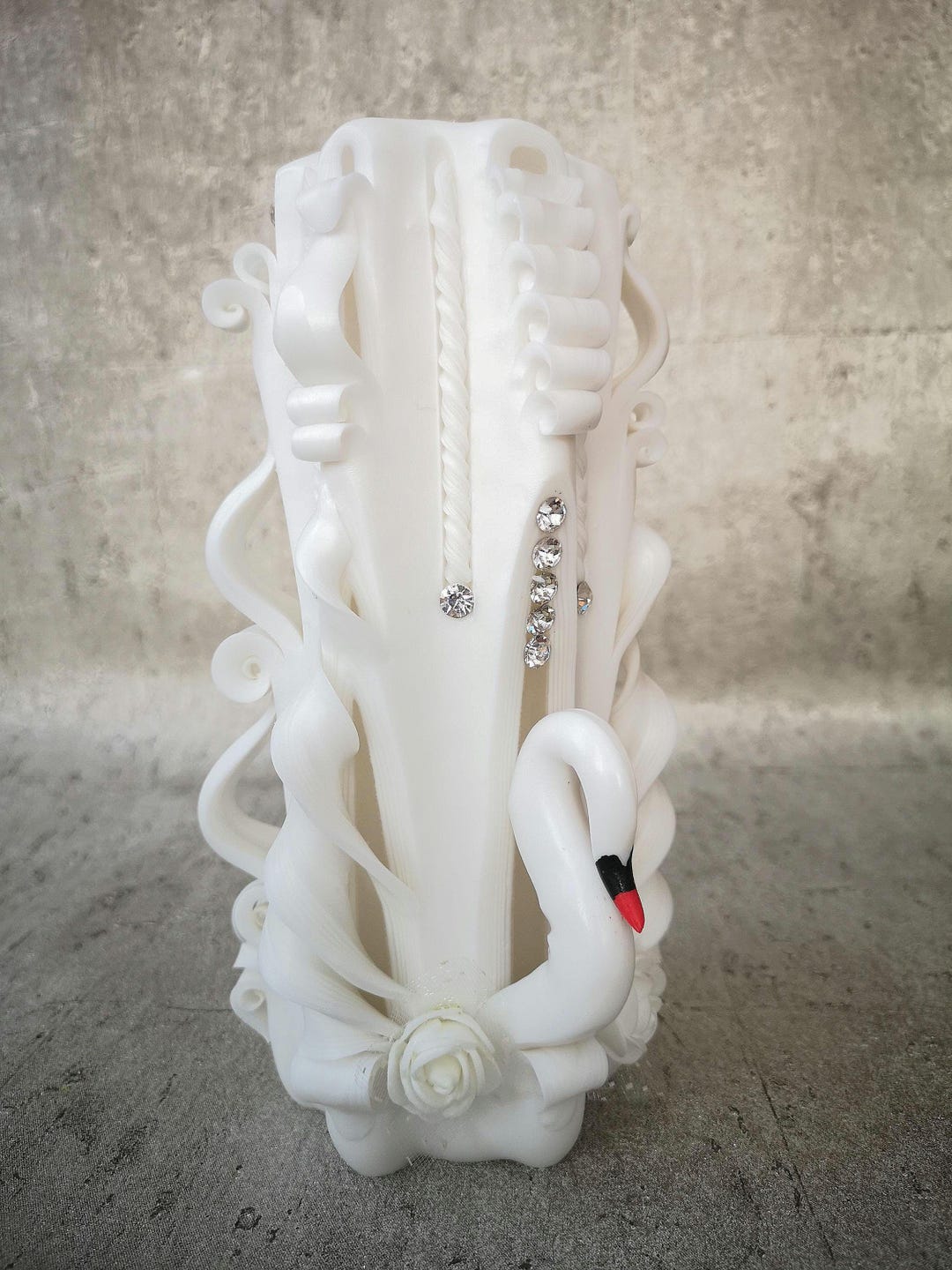 Large White Swan,colourful and Unique Hand Made Carved Candle,unscented ...