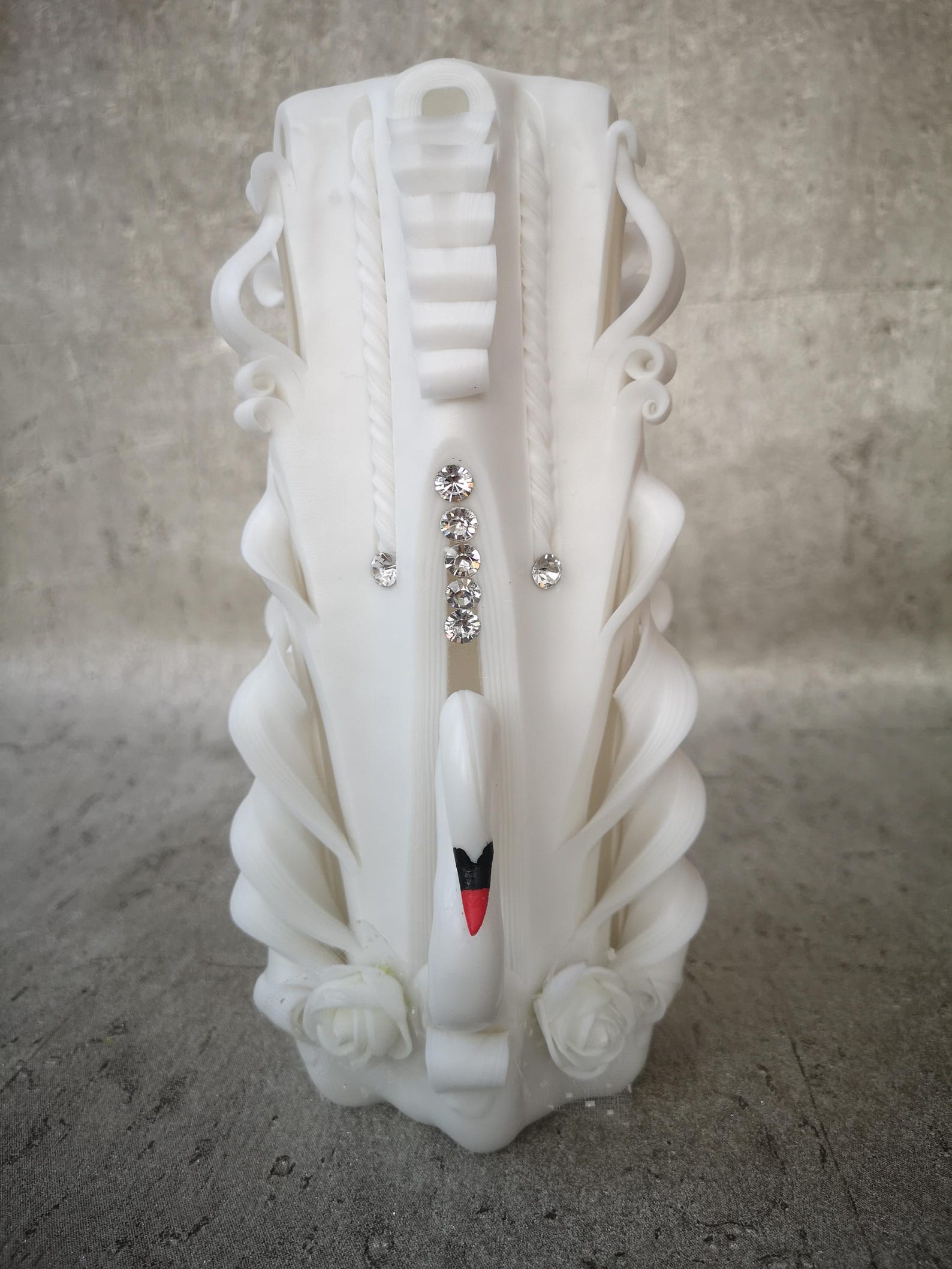 Large White Swan,colourful and Unique Hand Made Carved Candle,unscented ...