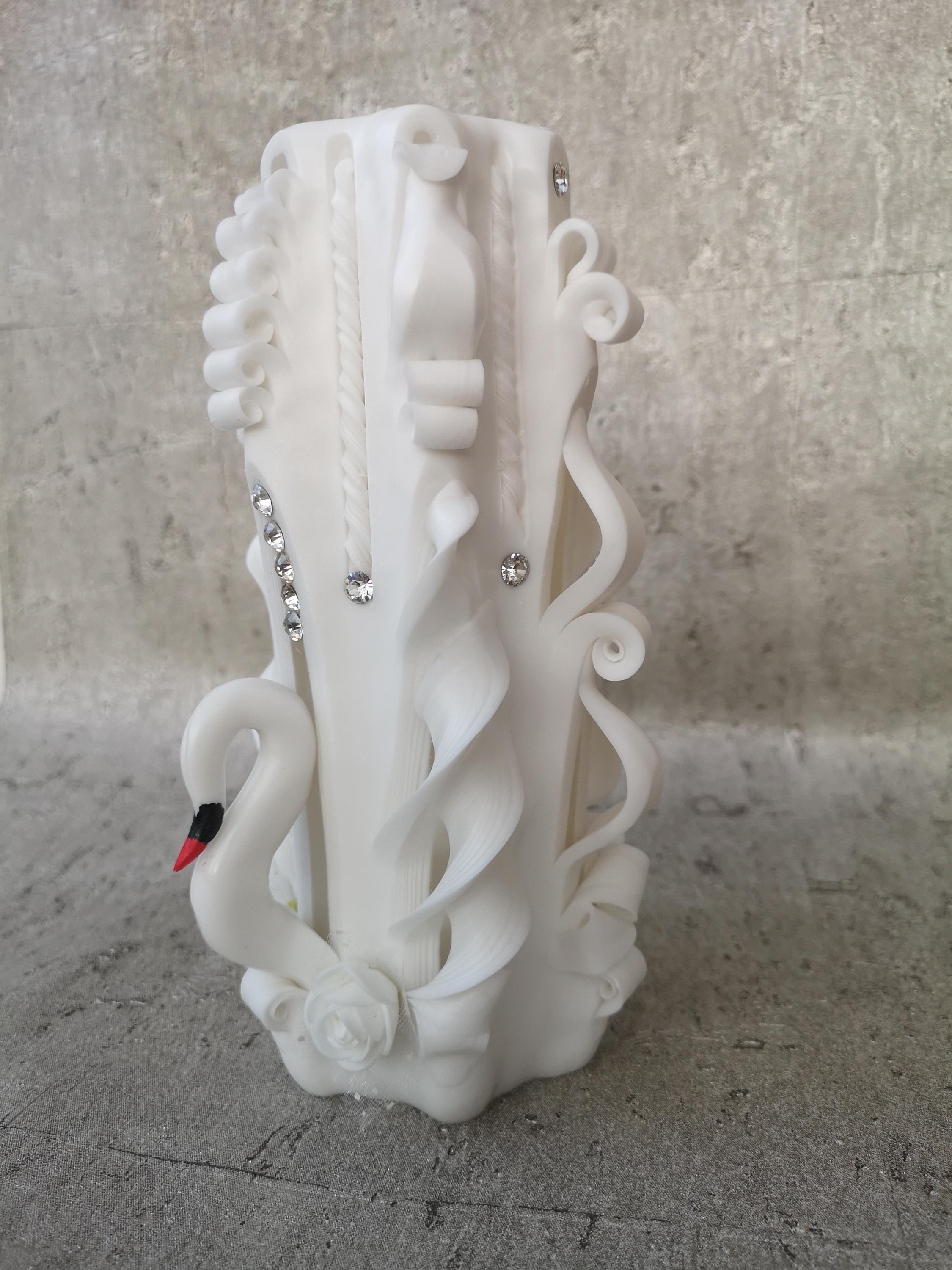 Large White Swan,colourful and Unique Hand Made Carved Candle,unscented ...