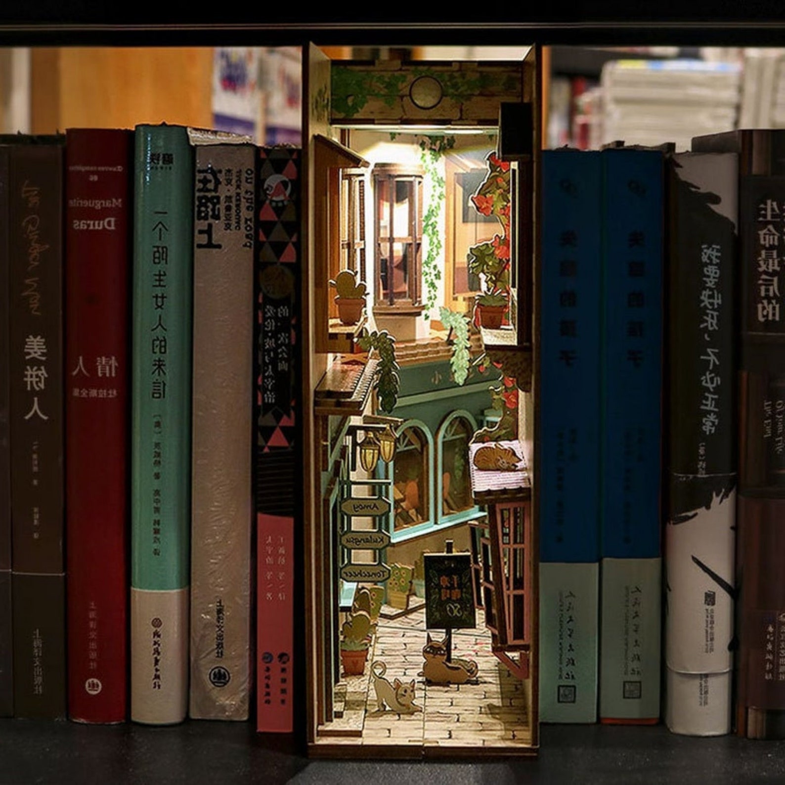 DIY Book Nook Japan Wooden Alley Book Nook Shelf Insert - Etsy UK