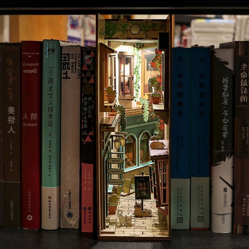 DIY Book Nook Japan Wooden Alley Book Nook Shelf Insert - Etsy