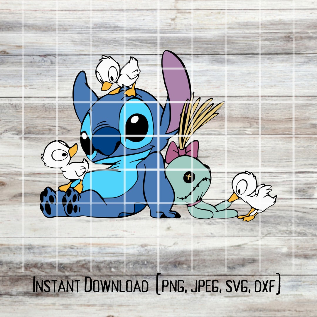 Stitch & Ducklings PNG/SVG/DXF - Etsy