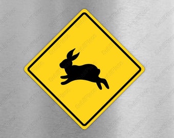 Metal Bunny Crossing Sign - Etsy