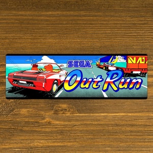 Out Run Arcade Game Marquee Fridge Magnet 2 X 6.25 Metal Plate High ...