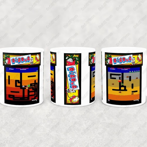 Dig Dug Arcade Game Marquee Bezel and Screenshots 11 Oz - Etsy