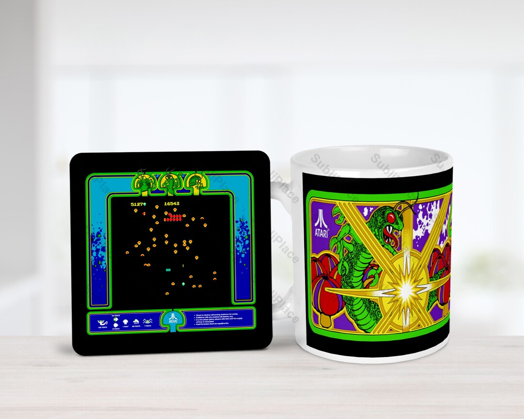 Centipede Arcade Game Marquee 11 Oz Coffee Mug & Matching Bezel With ...