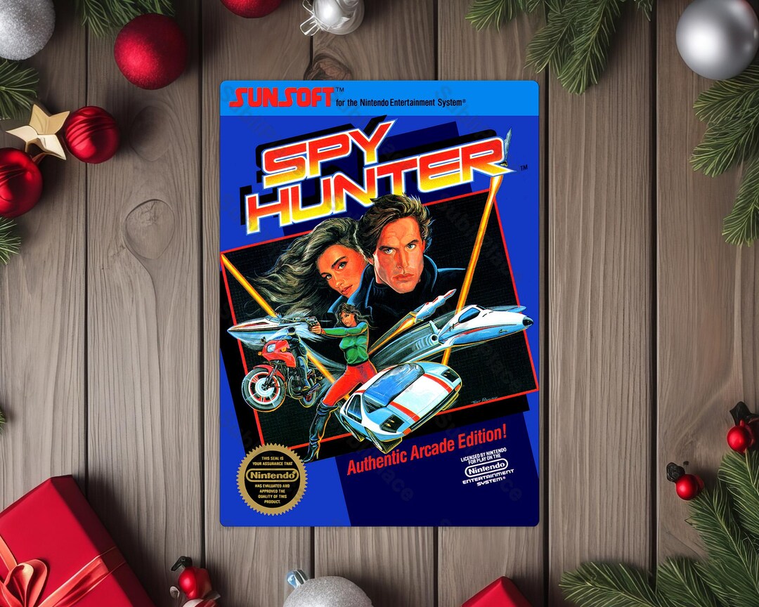 NES Spy Hunter Box Cover Video Game Image on a 5"x7" Metal Plate - High ...