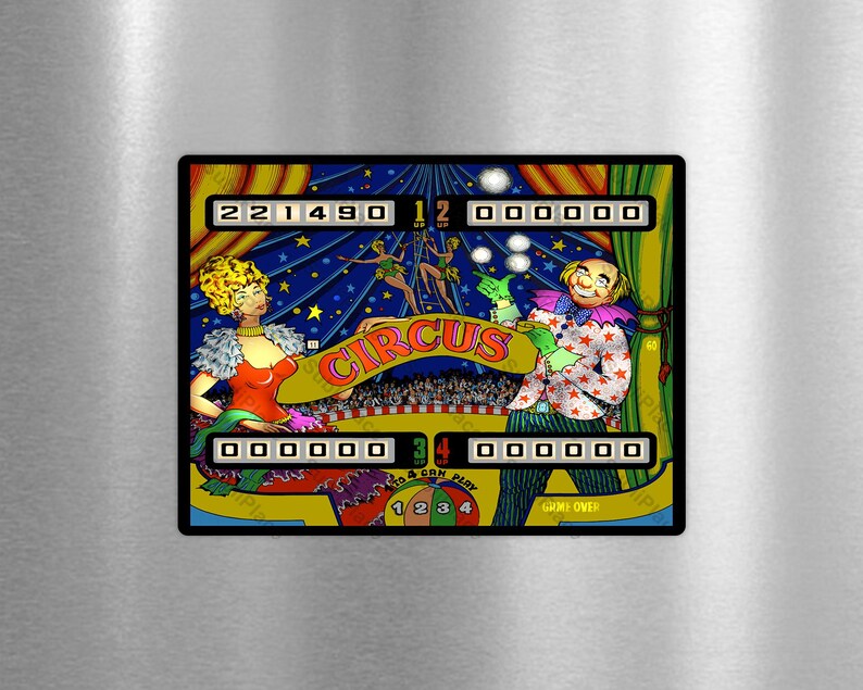 Circus - Zaccaria - Pinball Backglass Image Arcade Game Fridge Magnet 3 ...