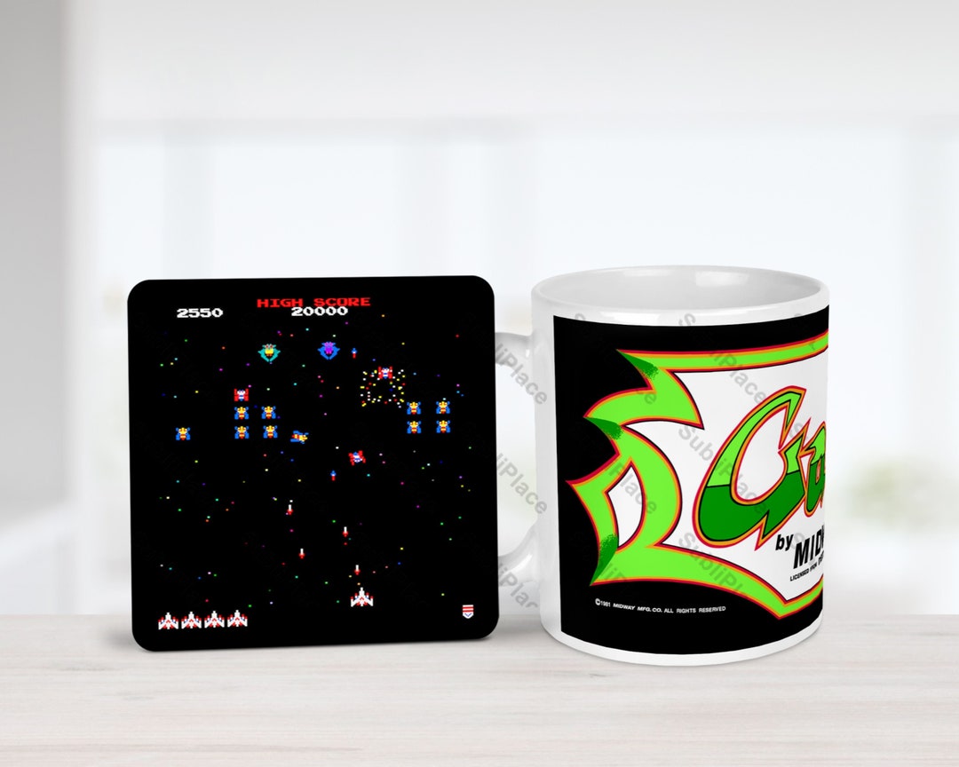Galaga Arcade Game Marquee 11 Oz Coffee Mug & Matching Screenshot ...