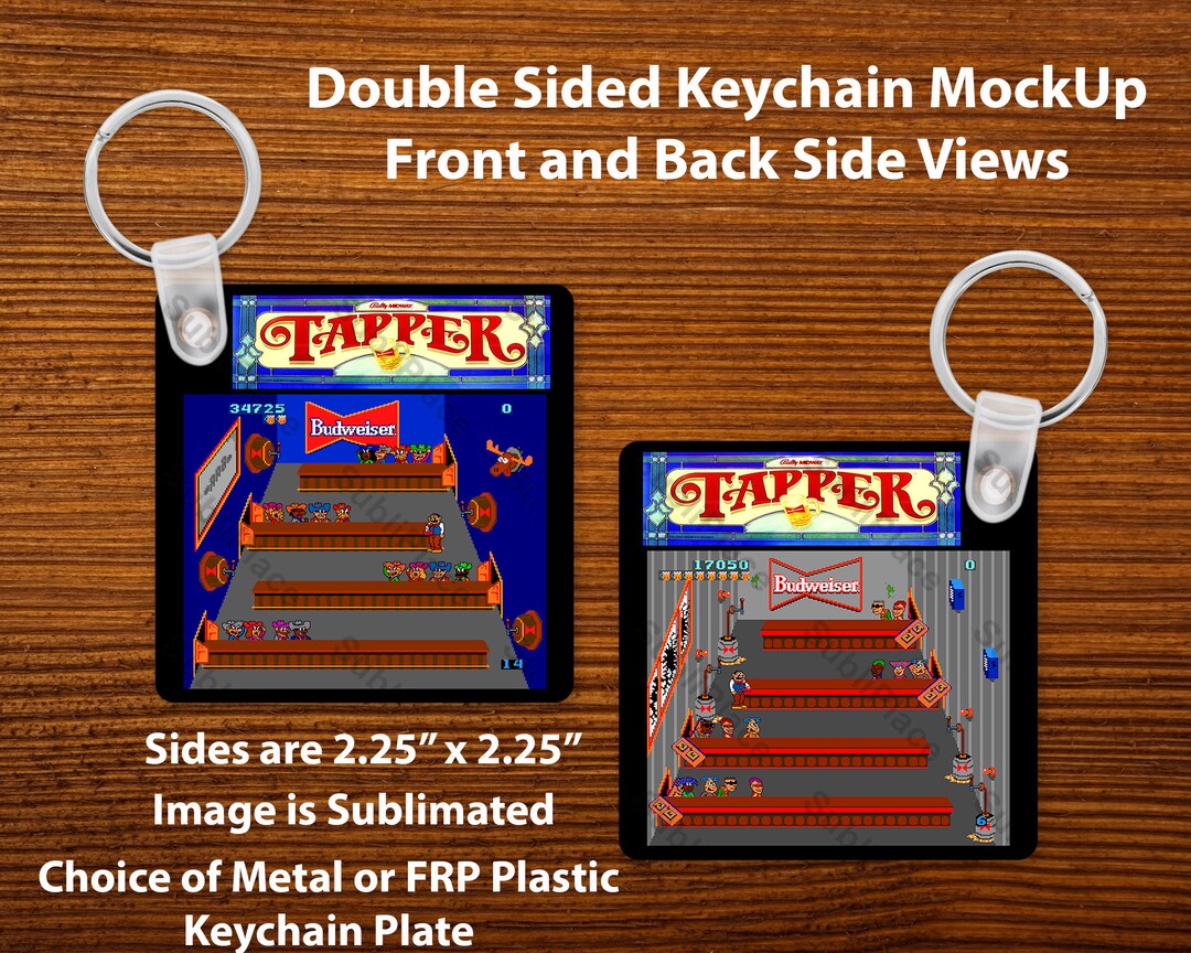 Tapper Arcade Game Double-sided Keychain - Marquee & Screenshots - High ...