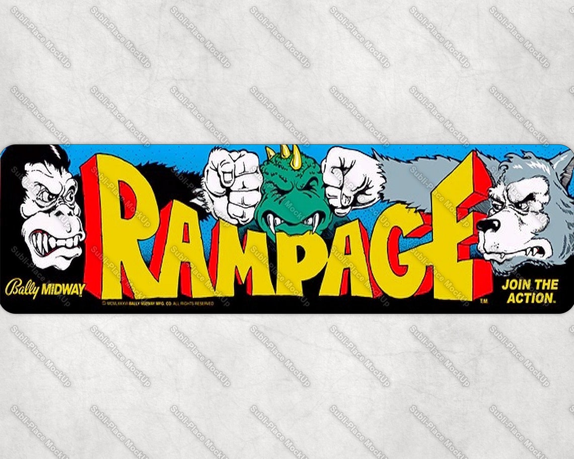 Rampage Arcade Game Marquee 4x13.5 Metal Plate - Etsy