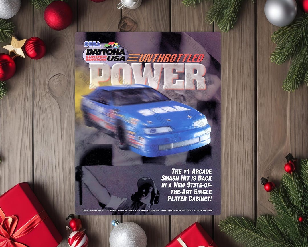 Daytona USA Arcade Game Flyer Promo Art Image on a 8"x10" Metal Plate ...
