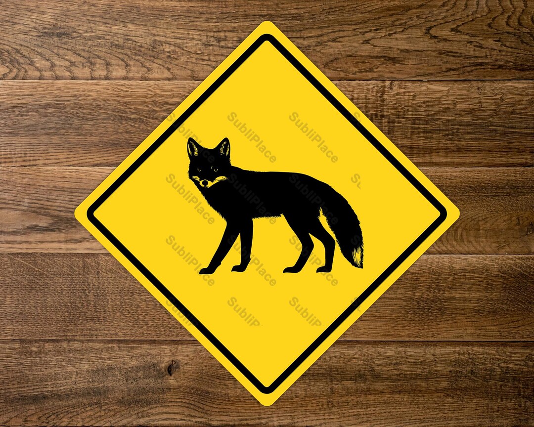 Fox Crossing Sign Metal Plate - 8" Long Sides - 11.25" Across to Plate ...