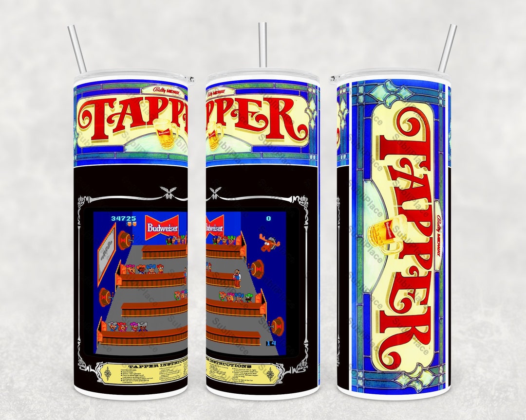 Tapper 20oz Tumbler Arcade Game Art 2 Marquees, Bezel & Gameplay ...