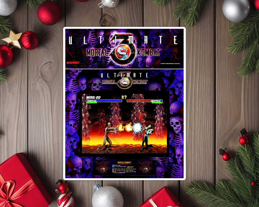Ultimate Mortal Kombat 3 Arcade Game Marquee, Bezel & Screenshot 8"x10 ...