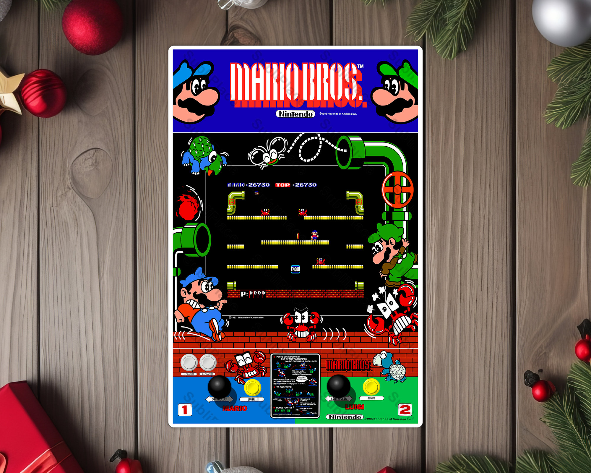 Mario Bros. Arcade Game Marquee, Bezel, Screenshot & Control Panel ...