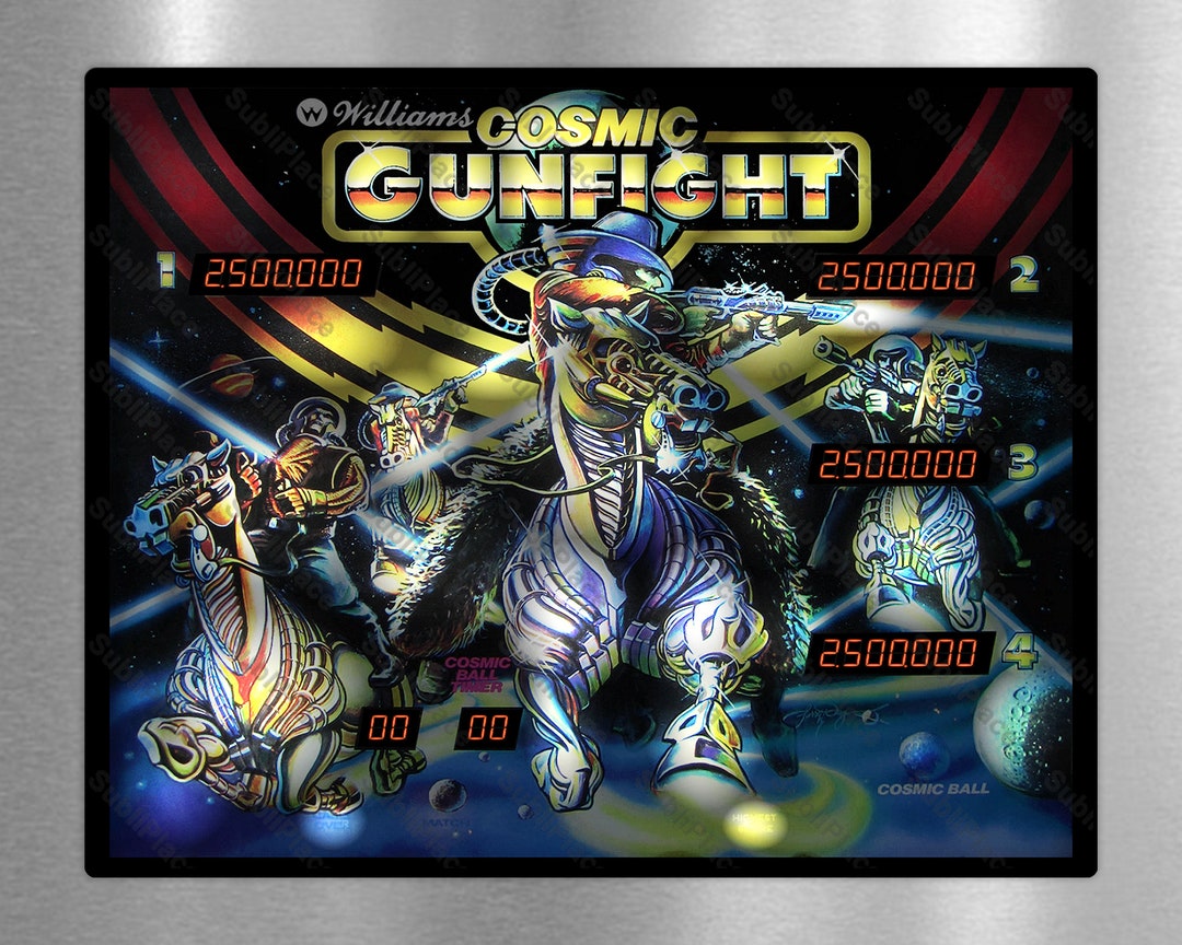 Cosmic Gunfight Pinball Arcade Game Backglass Image on a - Etsy