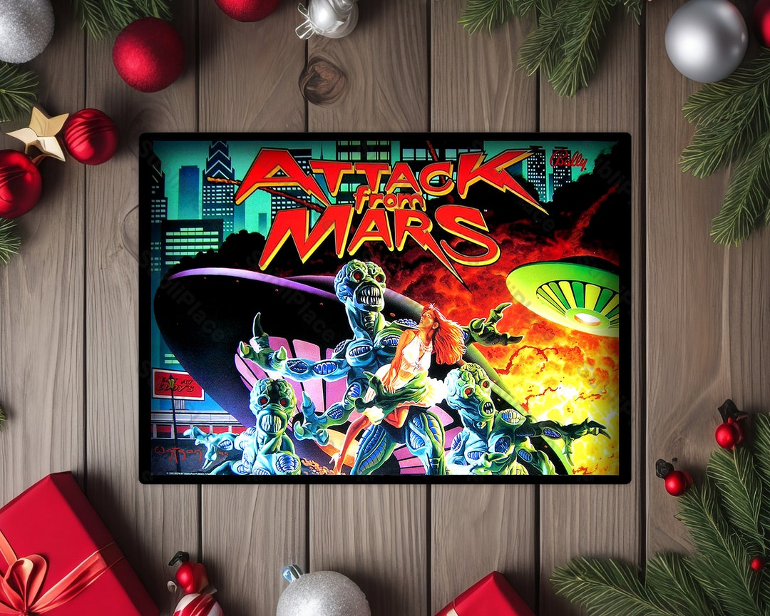 Attack From Mars Pinball Arcade Game Back Glass With No DMD Part Image ...