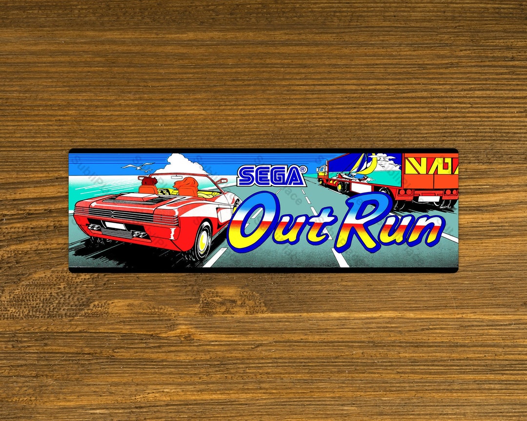 Out Run Arcade Game Marquee Fridge Magnet 2 X 6.25 Metal Plate High ...