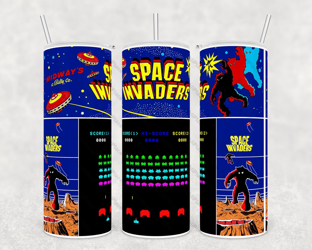 Space Invaders 20oz Tumbler Arcade Game Art Marquee Cabinet - Etsy