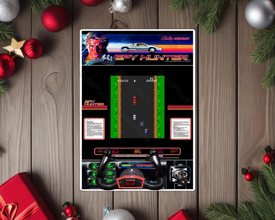 Spy Hunter Arcade Game Original Marquee, Bezel, Screenshot & Control ...