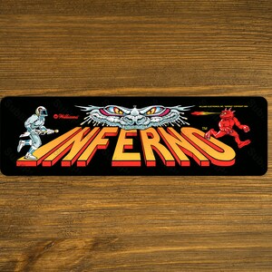 Inferno Arcade Game Marquee Image on a 4"x13.5" Metal Plate - High ...