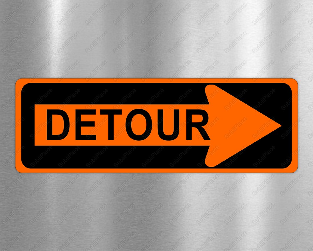 Detour Right Arrow With Border Orange Road Street Sign 4x12 Metal Plate ...