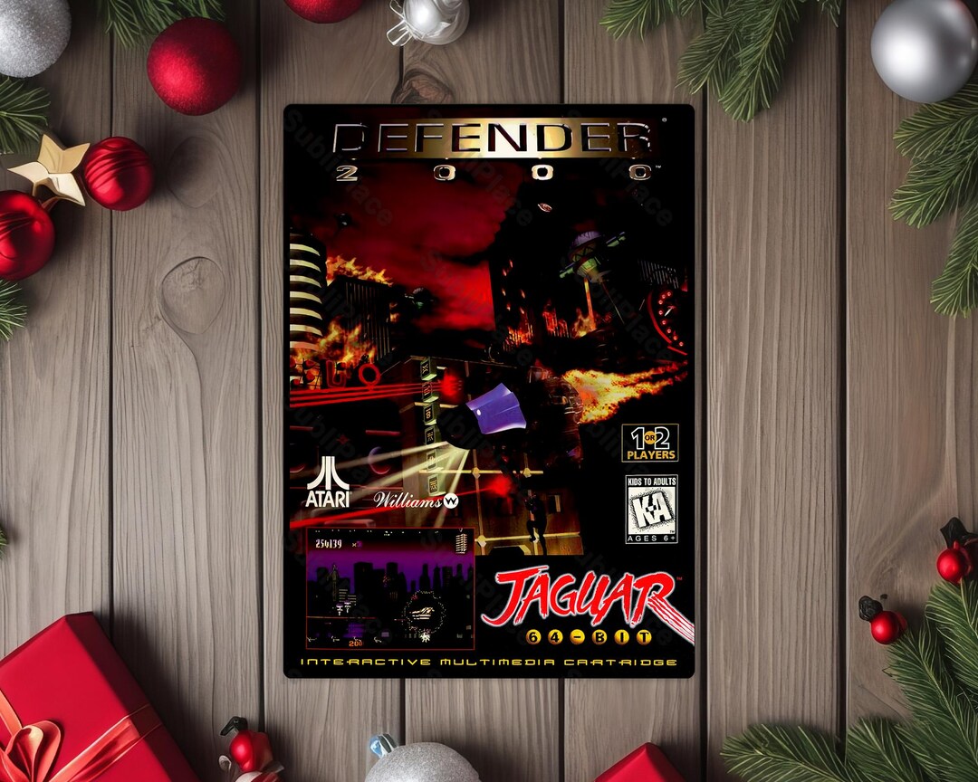 Atari Jaguar Defender 2000 Box Cover Video Game Image on a 5"x7" Metal ...