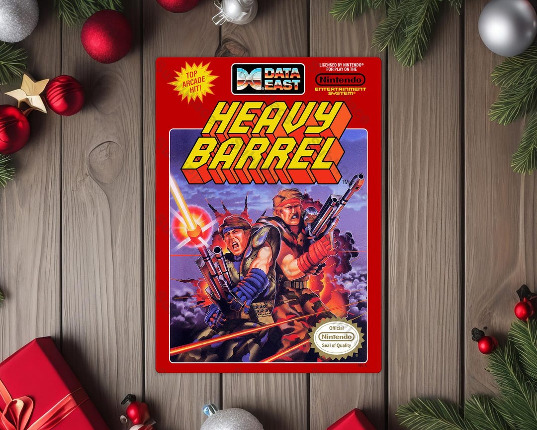 NES Heavy Barrel Box Cover Video Game Image on a 5"x7" Metal Plate ...