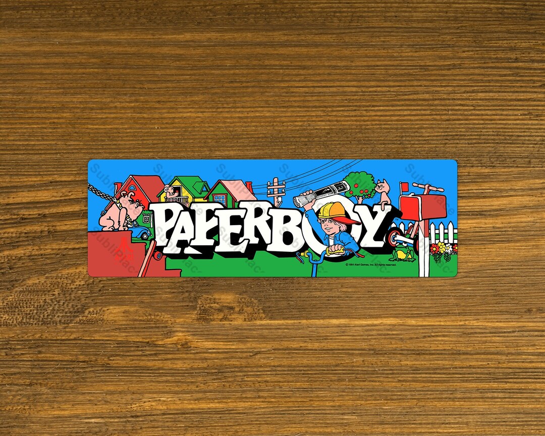 Paperboy Arcade Game Marquee Fridge Magnet 1.75x5.5 Metal Plate High ...