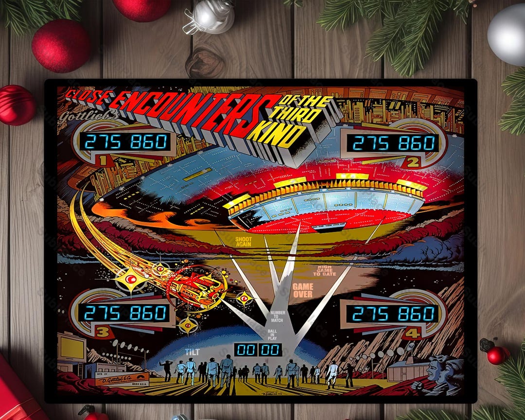 Close Encounters of the Third Kind - Pinball Backglass Image on a 12 ...