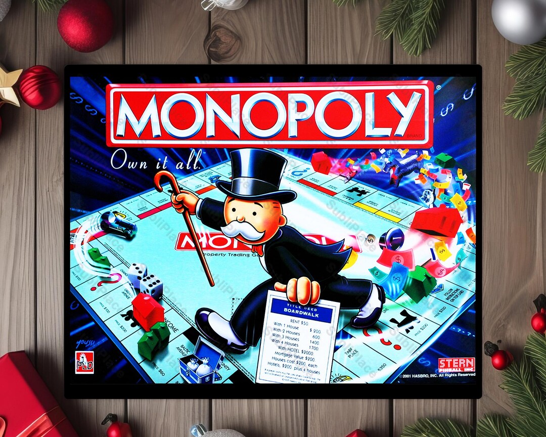 Monopoly Pinball Arcade Game Backglass Image No DMD Part on a 8x10 ...