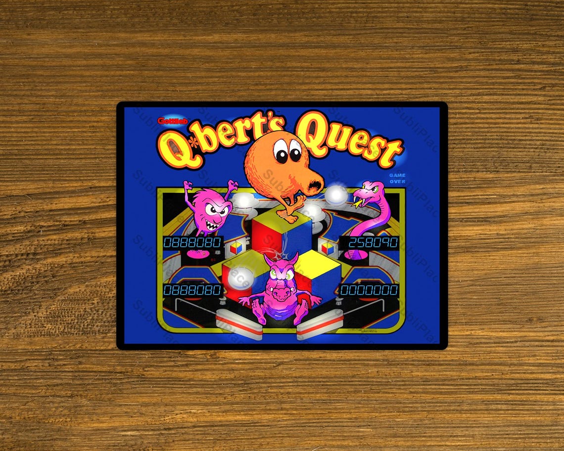 Q*bert's Quest - Pinball Backglass Image Arcade Game Fridge Magnet 3"x4 ...