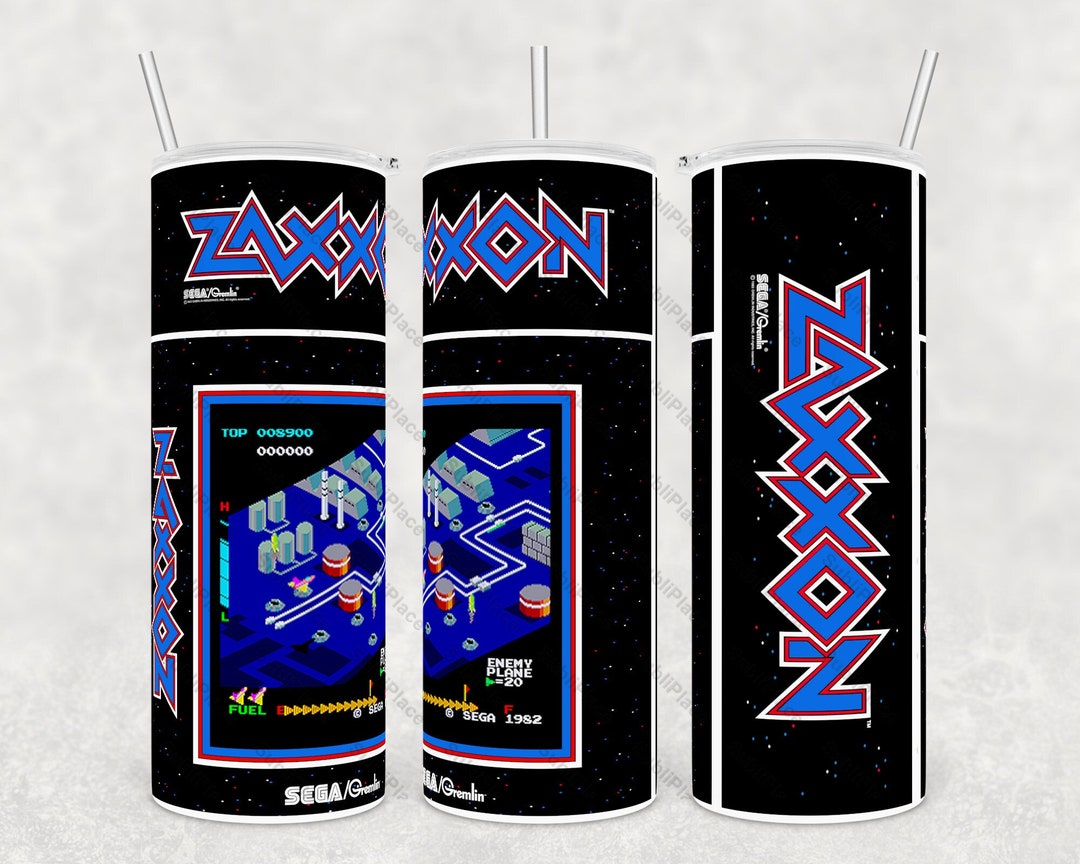 Zaxxon 20oz Tumbler Arcade Game Art 2 Marquees Bezel & - Etsy