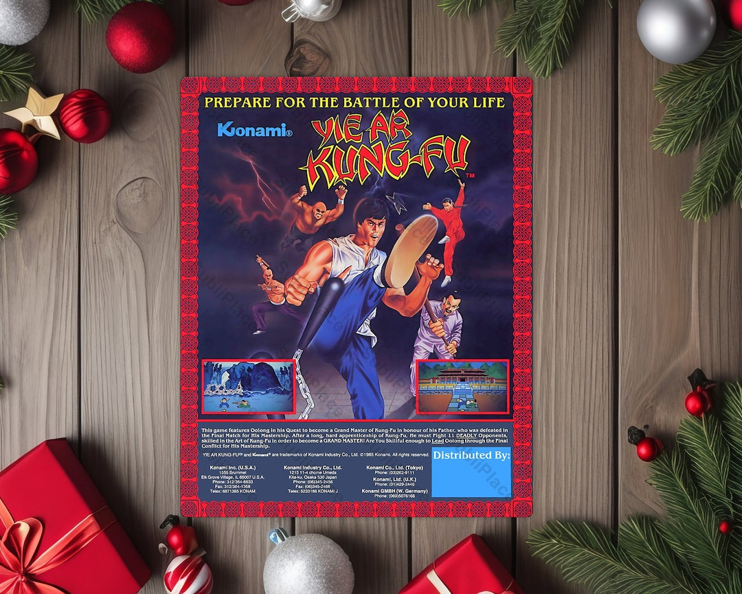 Yie Ar Kung-fu Arcade Game Flyer Promo Art Image on a 8x10 Metal Plate ...