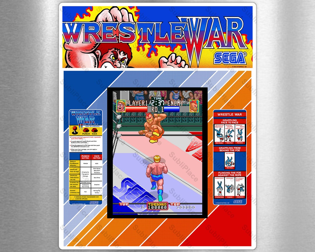 Wrestle War Arcade Game Marquee Bezel & Screenshot - Etsy