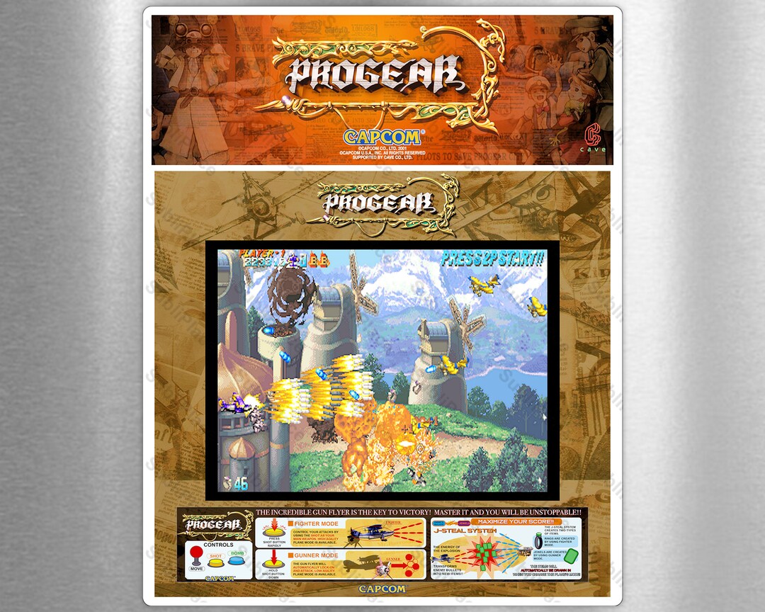 Progear Arcade Game Marquee, Bezel & Screenshot 8x10 Metal Plate High ...