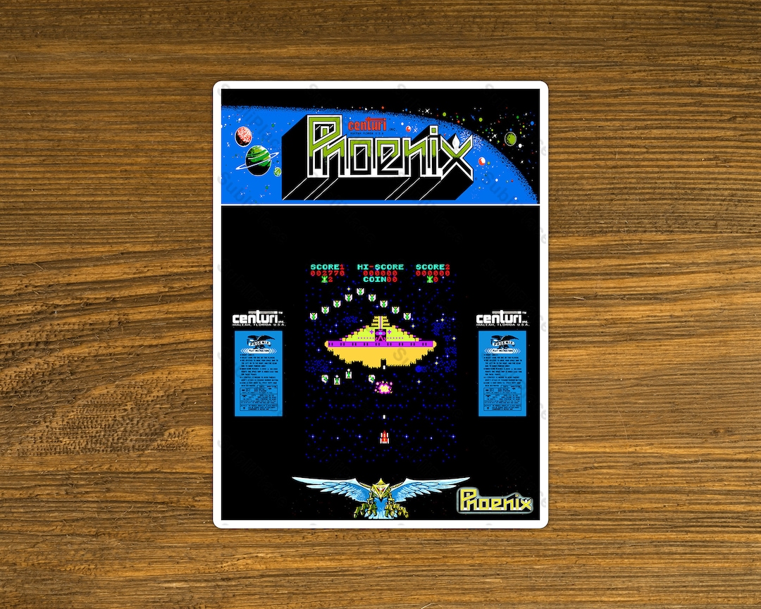 Phoenix Arcade Game Fridge Magnet 3" X 4" Metal Plate - Marquee, Bezel ...