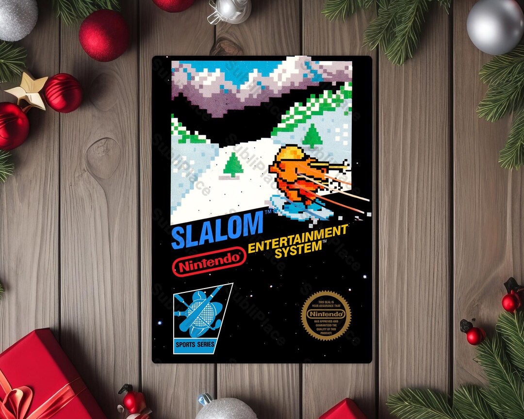 NES Slalom Box Cover Video Game Image on a 5"x7" Metal Plate - High ...