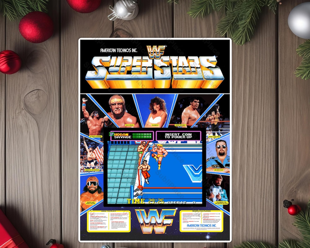 WWF Superstars Arcade Game Marquee, Bezel & Screenshot Image on a 12 ...