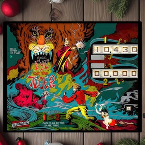 Eye of the Tiger - Pinball Arcade Game Backglass Image on a 8"x10 ...
