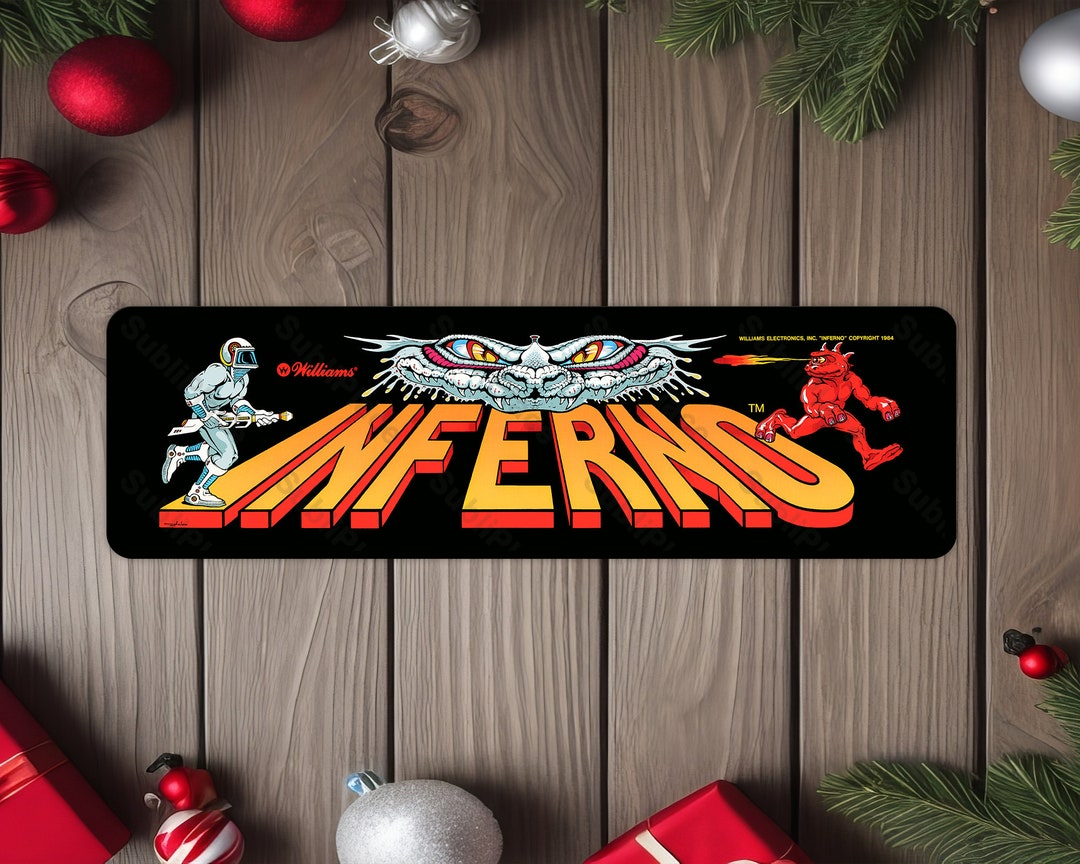 Inferno Arcade Game Marquee Image on a 4"x13.5" Metal Plate - High ...
