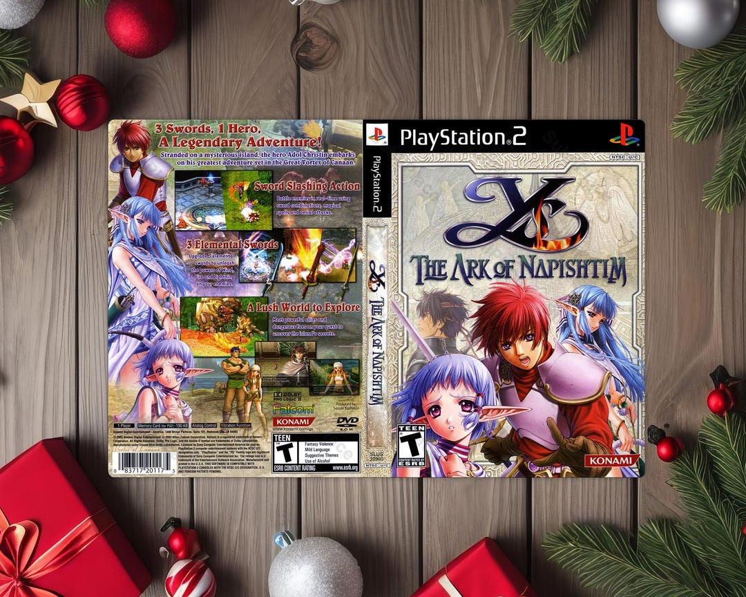 PS2 Ys - the Ark of Napishtim Box Cover Image on a 8"x12" Metal Plate ...