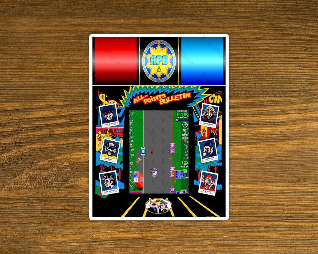 APB All Points Bulletin Arcade Game Fridge Magnet 3"x4" Metal Plate ...