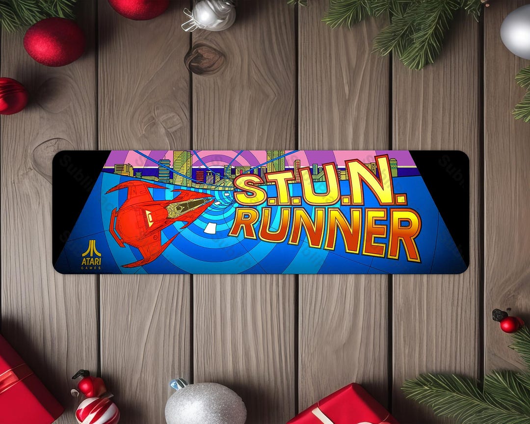 S.T.U.N. Runner Arcade Game Marquee 4x13.5 Metal Plate High Gloss With ...