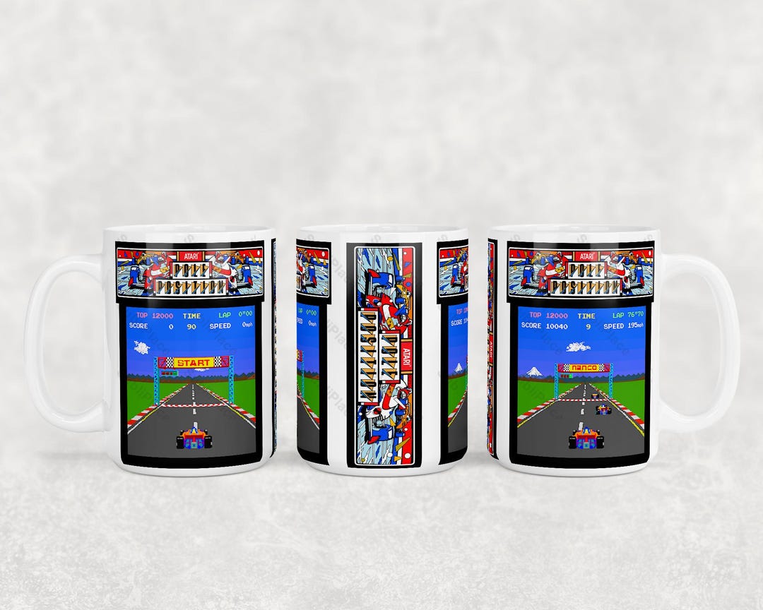 Pole Position Arcade Game 15 Oz Coffee Mug - Has Marquee With ...