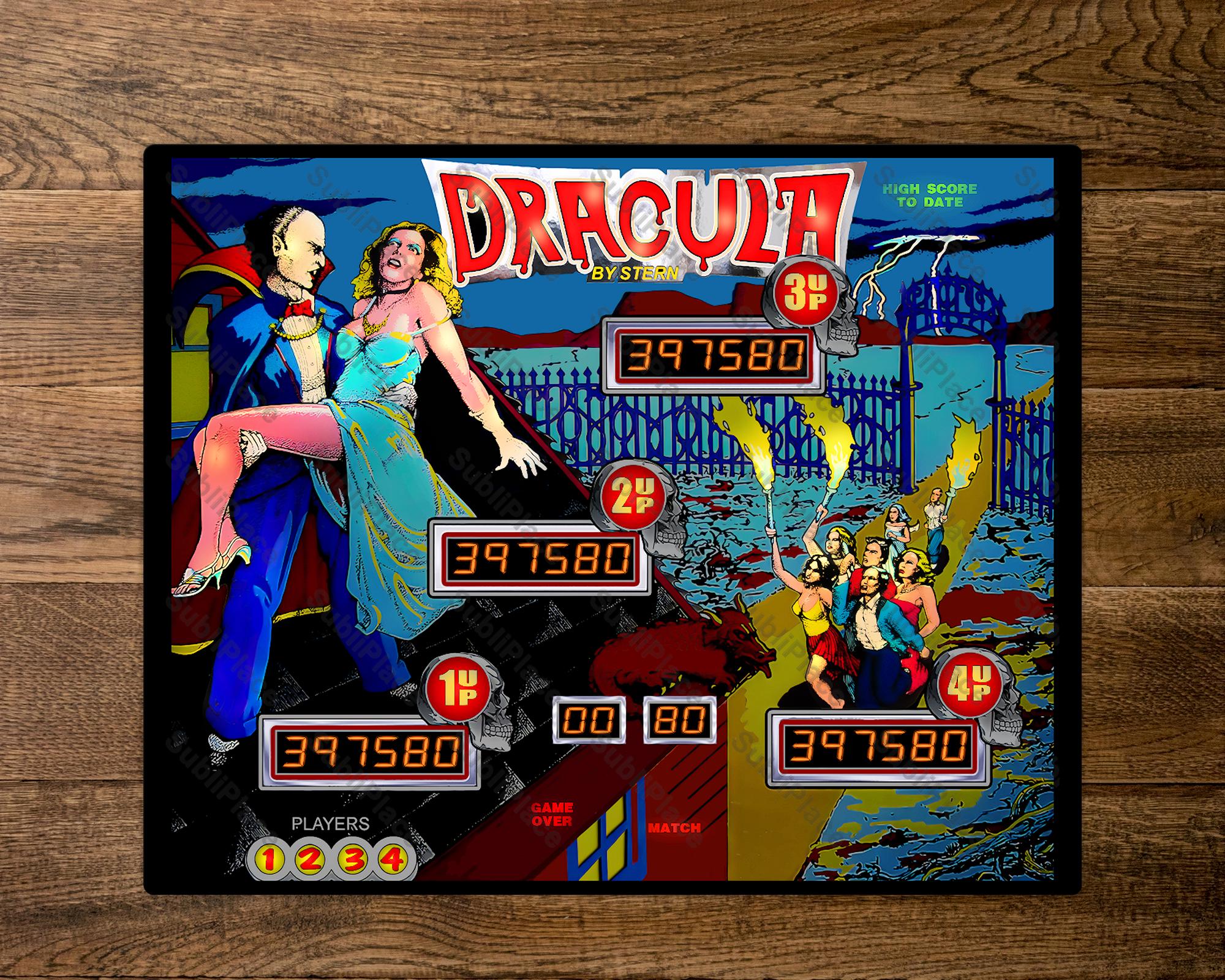 Dracula - Pinball Arcade Game Backglass Image on a 8"x10" Metal Plate ...