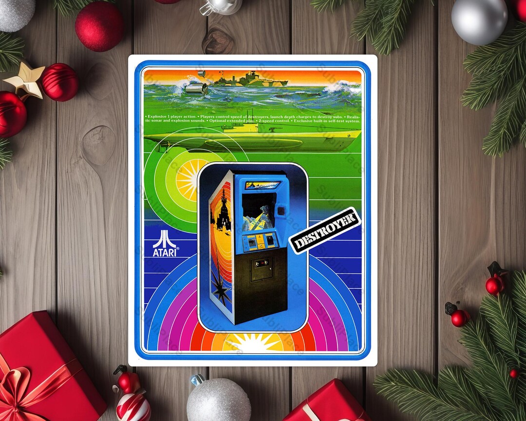 Destroyer Arcade Game Flyer Promo Art Image on a 8"x10" Metal Plate ...