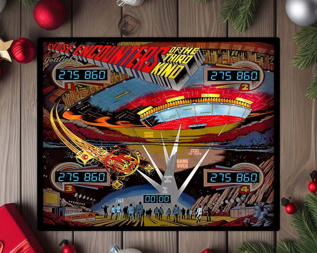 Close Encounters - Pinball Arcade Game Backglass Image on a 8"x10 ...